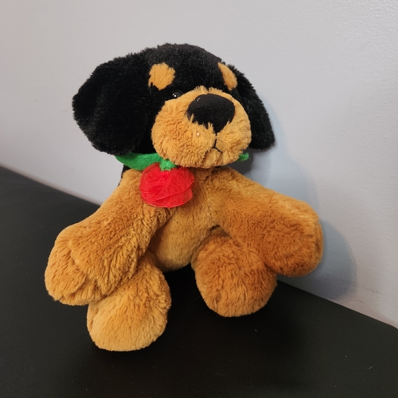 Kellytoy | Toys | Black And Brown 8206 Dog With Rose Kellytoy Stuffed ...